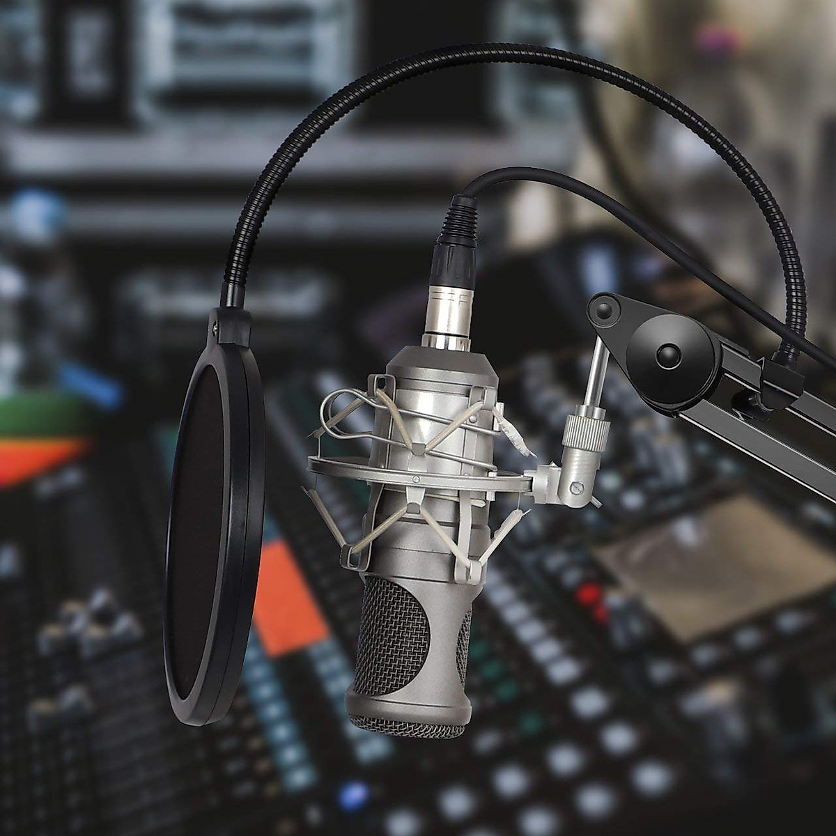 InnoGear Microphone Arm Stand, Heavy Duty Mic Arm Microphone Stand Suspension Scissor Boom Stands with Mic Clip and Cable Ties for Blue Yeti Snowball Hyper X QuadCast SoloCast Fifine Gaming(Large)