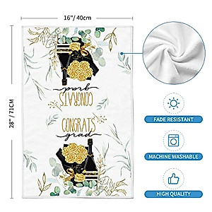 Artoid Mode Congrats Grad Fingertip Towel, 18x26 Inch Soft Absorbent Graduation Party Household Hand Towel for Kitchen Decoration