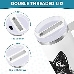 ODAWA Cat Skull Travel Tumbler 30 Oz Water Cup with Straw and Lid