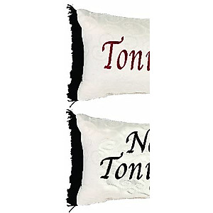 Manual 12.5 x 8.5-Inch Decorative Throw Pillow, Tonight or Not Tonight Reversible Damask