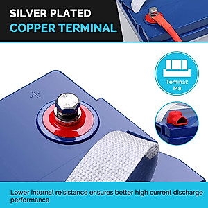 Renogy 12V 100AH Deep Cycle Hybrid Gel Battery, Over 750 Cycles, Rechargeable for Solar Wind RV Marine Camping UPS Wheelchair Trolling Motor, Maintenance Free