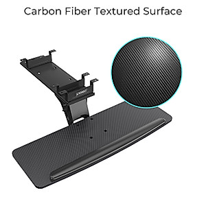 EUREKA ERGONOMIC Height Adjustable Mouse & Keyboard Tray Under Desk, 28x10'' Large Slide Out Swivel Tilt Computer Keyboard Drawer with Mouse Pad for Gaming Home Office Desk, Dual Mount