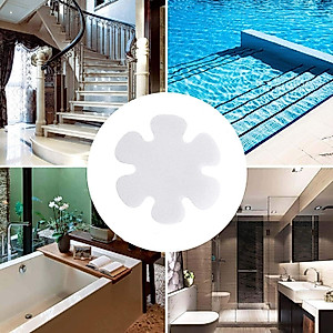 20 Pcs Bathtub Stickers,Non-Slip Flower Shape Safety Shower Treads Self Adhesive Shower Stickers with Scraper for Tubs Bath