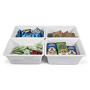 Humble Crew, White Small Plastic Storage Bins, Set of 4