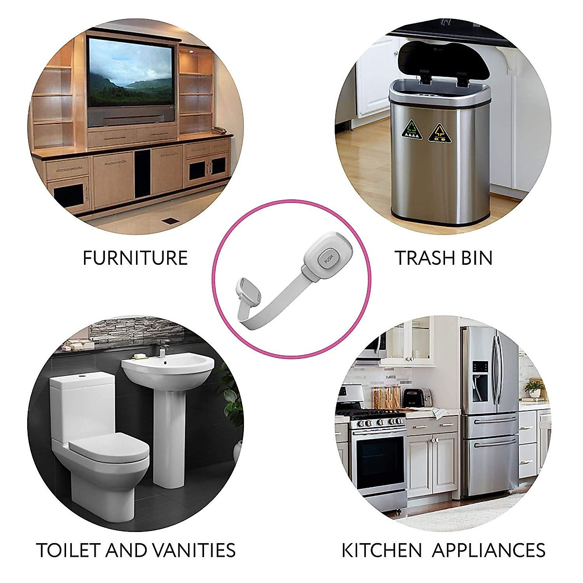 Baby Safety Cabinet Locks | Baby Proofing | Easy To Install | Cabinet Locks | Refrigerator Lock | Edge Protectors | Drawer Locks Child Safety | Door Locks for Kids | Door Latch (Locks and Corners)