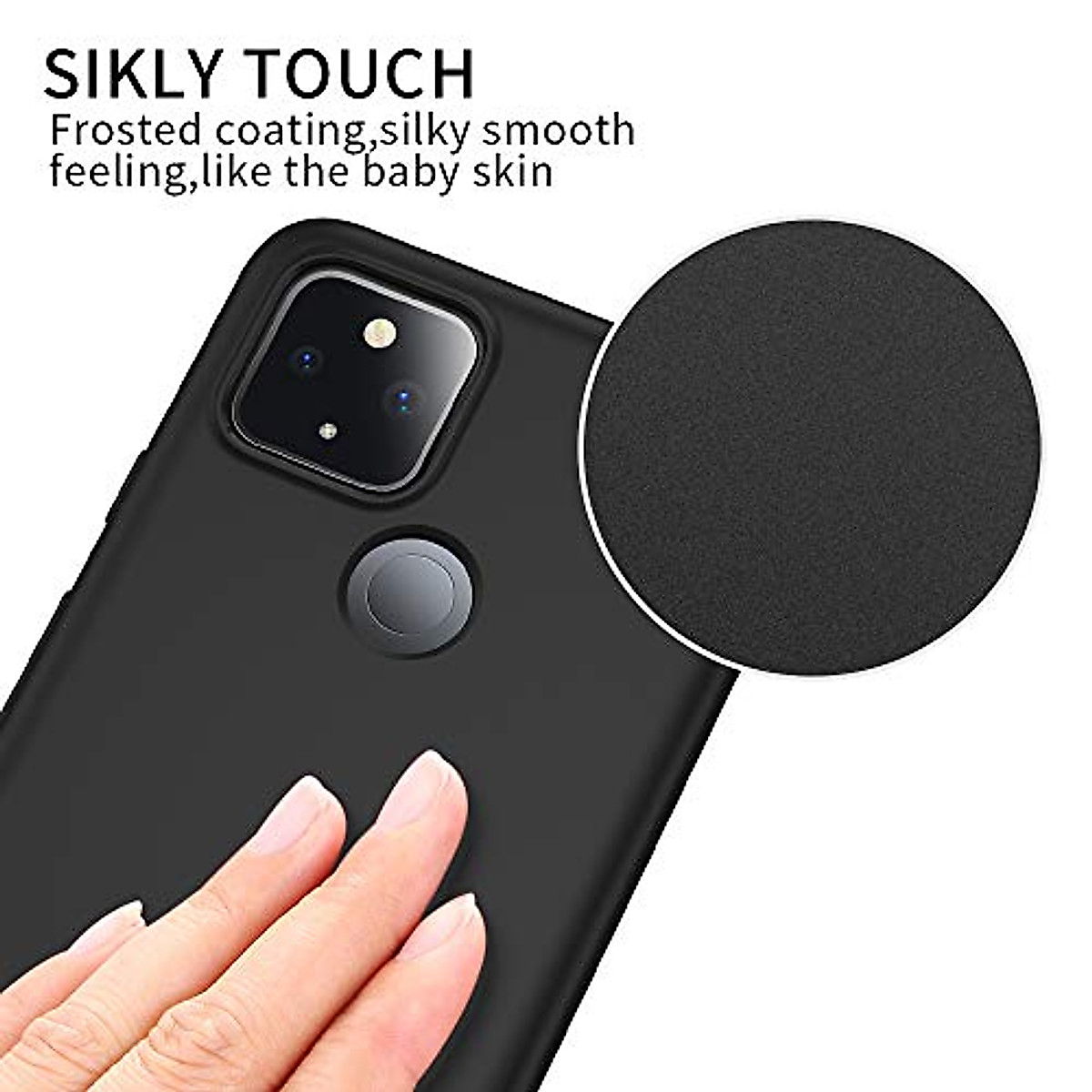 X-level Google Pixel 5 5G Case Slim Fit Mobile Phone Case Soft Flexible TPU [Guardian Series] Matte Finish Ultra-Thin Light Coating Grip Full Protective Cell Phone Back Cover for Google 5 5G-Black