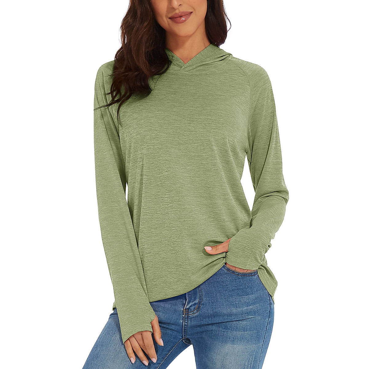 Long Sleeve Shirts Ladies Running Shirts Dry Fast Workout T Shirts Athletic Shirts Top Tee Fishing Shirts Summer UV Protection Shirts for Women