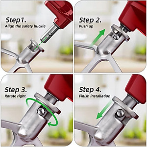 Gdrtwwh Stainless Steel Flat Beater Attachment for KitchenAid 5 & 6-Quart Bowl-Lift Mixer,for Baking - Pastry, Pasta Dough, Mixing Accessory（Dishwasher Safe）