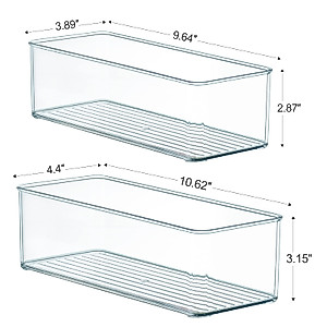 Hudgan 8 Pack Clear Plastic Drawer Organizer Bins Set, Stackable Cutlery Storage Bins Trays for Organizing Kitchen Supplies, Bathroom Supplies, Office Supplies, Crafts, Gadgets, Cabinet Supplies