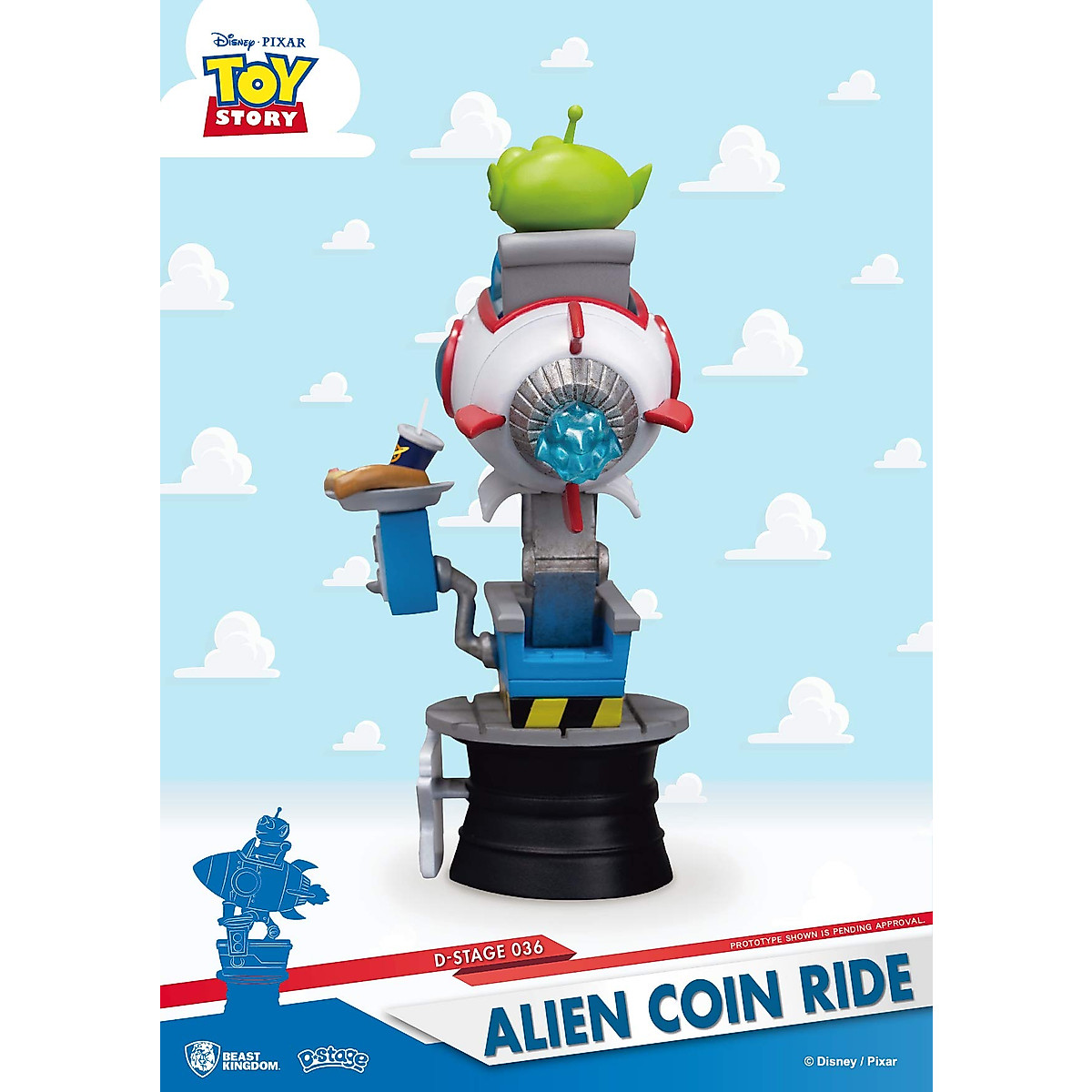 Beast Kingdom Toy Story: Alien Coin Ride Ds-036 D-Stage Series Statue, Multicolor