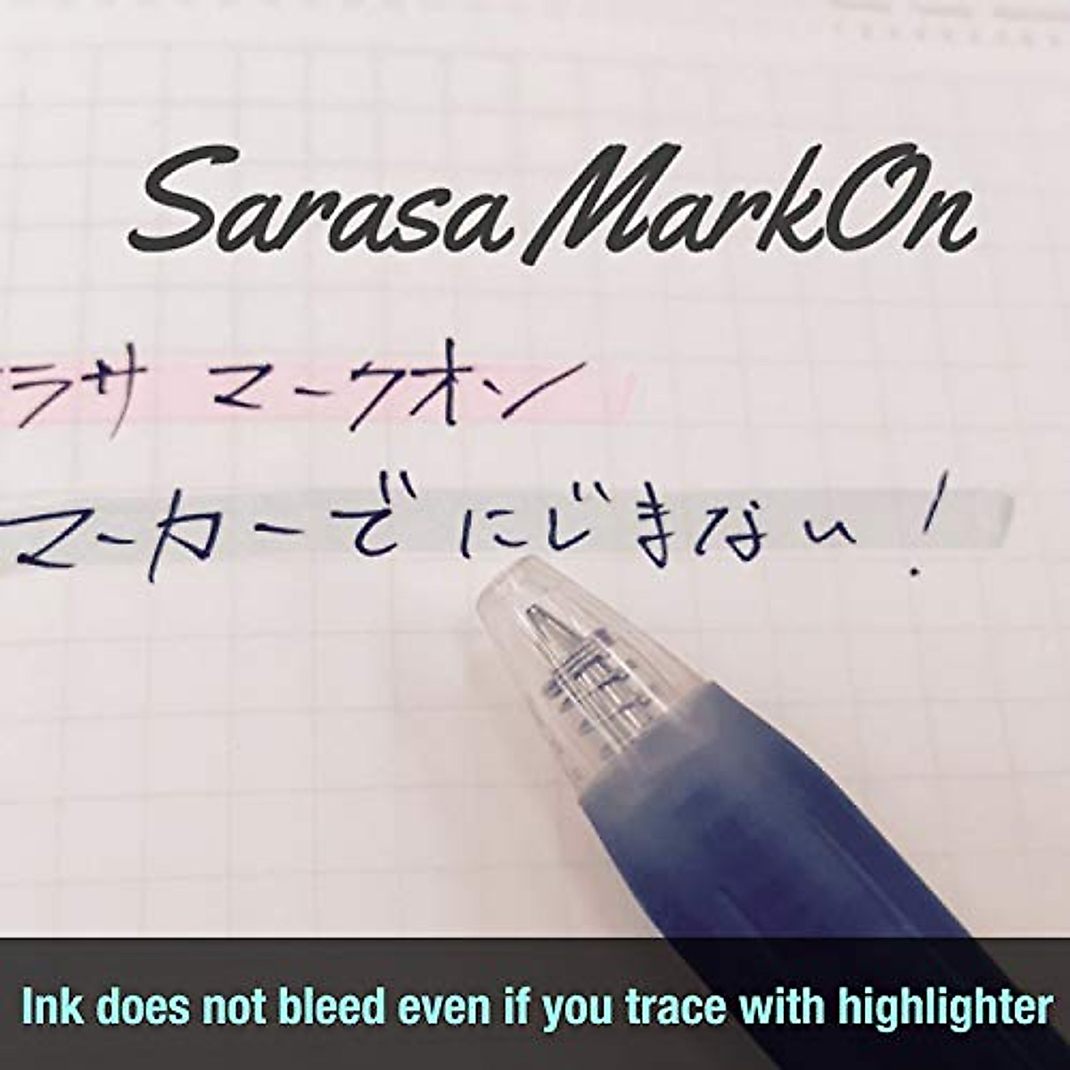 sarasa Mark on Gel ink 0.5mm ballpoint pens ink color (5 Black,1 Blue,1 Red) total 7