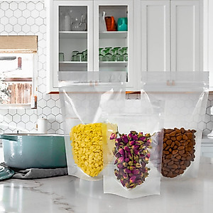 100 Pcs Resealable Bags,3.9" x 5.9"Clear Stand Up Food Bags,Zip Lock Food Storage Bags for Packaging Products,Herbs,Snack,Tea,Spices,Pet Food and Soaps