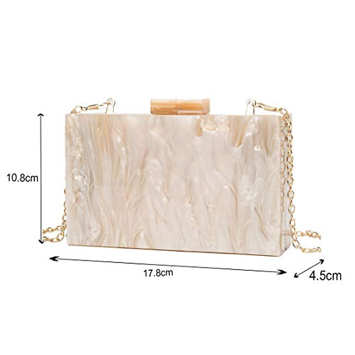 Acrylic Clutch Purses for women Perspex Bag Box Clutch Evening Crossbody Handbags (APRICOT)