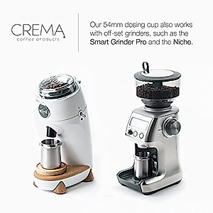 Crema Coffee Products | 54mm Dosing Cup | Black | 100% Stainless Steel with Non-Stick Food Grade Coating | Espresso Coffee Dosing Cup | Fits 54mm Breville Portafilters