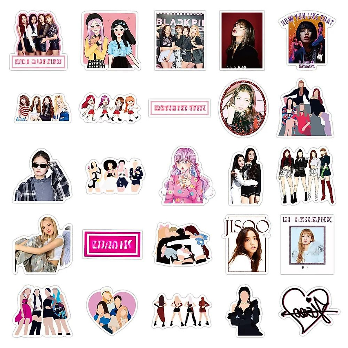 50PCS Korean Girl Singers Blackpink Funny Cute Stickers for Suitcase Skateboard Laptop Computer Water Bottles Car Teens Boys Girls Decal Waterproof Sticker for Phone Computer Decal Pegatinas Juguete