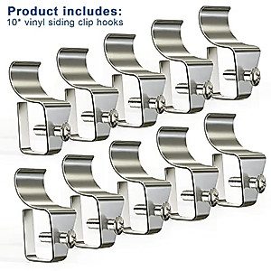 (10 Pack) Blink Outdor Camera Mount Vinyl Siding Clips Hooks,No-Hole Needed Outdoor Siding Hanger for Mounting Wyze Cam/Ring/arlo Home Security Camera, Weatherproof Stainless Steel Blink Siding Mount