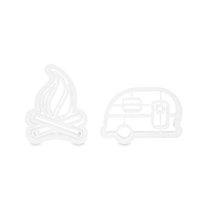 Camco 53369 Life Is Better at the Campsite Cookie Cutters - Perfect for Making Decorative Cookies - Includes (1) Campfire and (1) RV Cookie Cutter , White