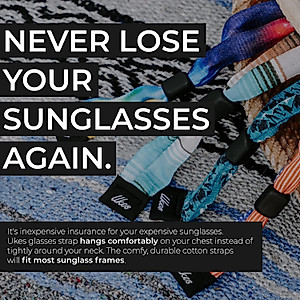 Ukes Premium Sunglass Strap - Durable & Soft Glasses Strap Designed with Cotton Material - Secure fit for Your Glasses and Eyewear. (The Alohas)