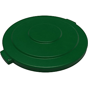 SPARTA Bronco Trash Can Lid, Round Waste Container Cover, Polyethylene, 20 Gallons, Green, (Pack of 6)