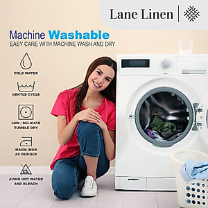 Lane Linen 100% Cotton Sheets – 450 Thread Count Full Size Sheet Set, Naturally Cooling Sateen Sheets, Soft & Comfy, 15” Deep Pocket Fully Elasticized Fitted Sheet, Bedding Sheets & Pillowcases, White