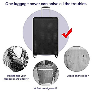 7-mi Travel Luggage Cover Protector, Washable Suitcase Protector Anti-scratch Spandex Baggage Covers Fits 31-32 Inch Luggage