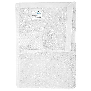 Avalon Bath Towels for Bathroom 100% Cotton White Bathroom Towels Pack of 6 (22x44 inches) - Quick Drying Bath Towels Set Small, Light Weight & Absorbent Perfect Gym & Pool Towel Set