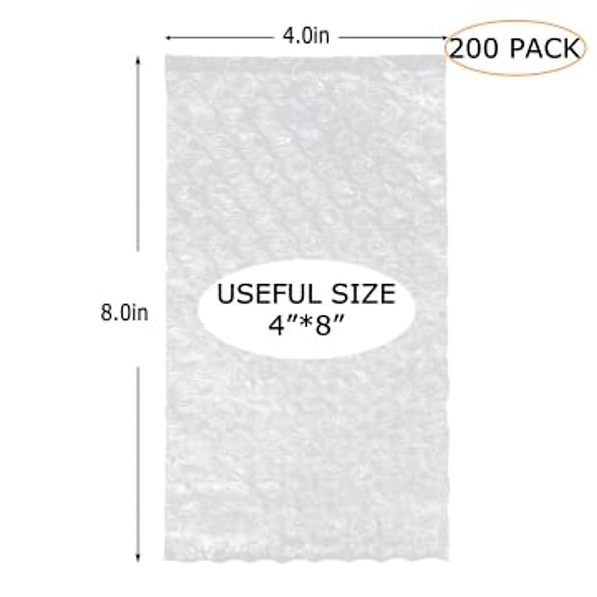 200 Pack 4x8 Inch Bubble Cushion Wrap Bags for Shipping Packing Small Clear Bubble Out Pouches Double Walled Bubble Cushioning Bags for Moving Storage