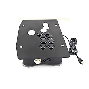 DIACCO J500B All Buttons Style Arcade Joystick Fight Stick Game Controller for PC USB (Color : Red and Black)