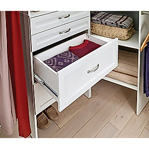 ClosetMaid SuiteSymphony Wood Drawer, Add On Accessory Shaker Style, for Storage, Closet, Clothes, 25" X 10", Pure White