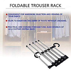 Qiningxia 1pc Closet Organizer Trouser Pants Ties Scarf Shawl Rack Hanger Space Saving, Medium