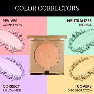 MagicMinerals by Jerome Alexander, Mineral Powder Foundation Set with Mirror Compact, Lash Extending Mascara, Professional Stubby Brush & Blending Sponge (Light)