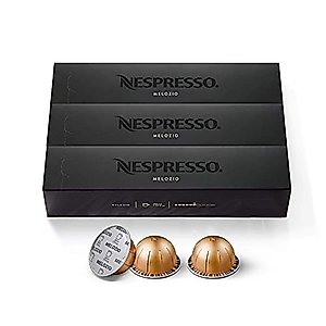 Nespresso Capsules VertuoLine, Melozio, Medium Roast Coffee, 30 Count Coffee Pods, Brews 7.77 Ounce (VERTUOLINE ONLY)