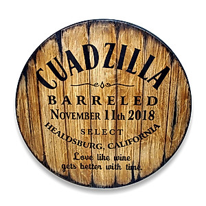 Set of 2 Personalized Barstool Replacement Seat, Personalized Bar Stools Tops, Vintage Heavy Duty Stool Seat, Custom Artwork Painted on Rustic Wood Inspired by Whiskey and Wine Barrels