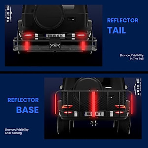 MKING Hitch Mount Cargo Carrier Folding Basket 60" X 20" X 6", 500 Lbs Capacity Tow Hitch Cargo Carrier with Net & Straps