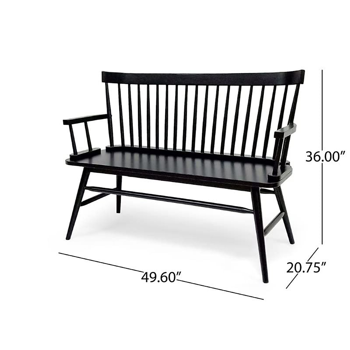 Great Deal Furniture Eartha Farmhouse Bench, Black