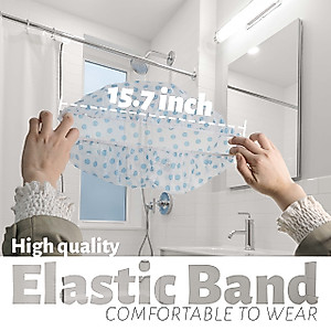 Shower Cap, 12 Pcs Plastic Shower Caps, Shower Caps for Women Reusable Waterproof, Elastic Band Flower Printed Hair Cap for Shower Spa Salon