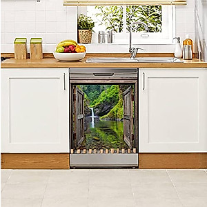 Dishwasher Magnet Cover Punchbowl Falls Columbia River Gorge Scenic Area Eagle Creek Magnetic Refrigerator Stickers Decorative Appliance Cover Fridge Panels Metal Door Garage 23x26in
