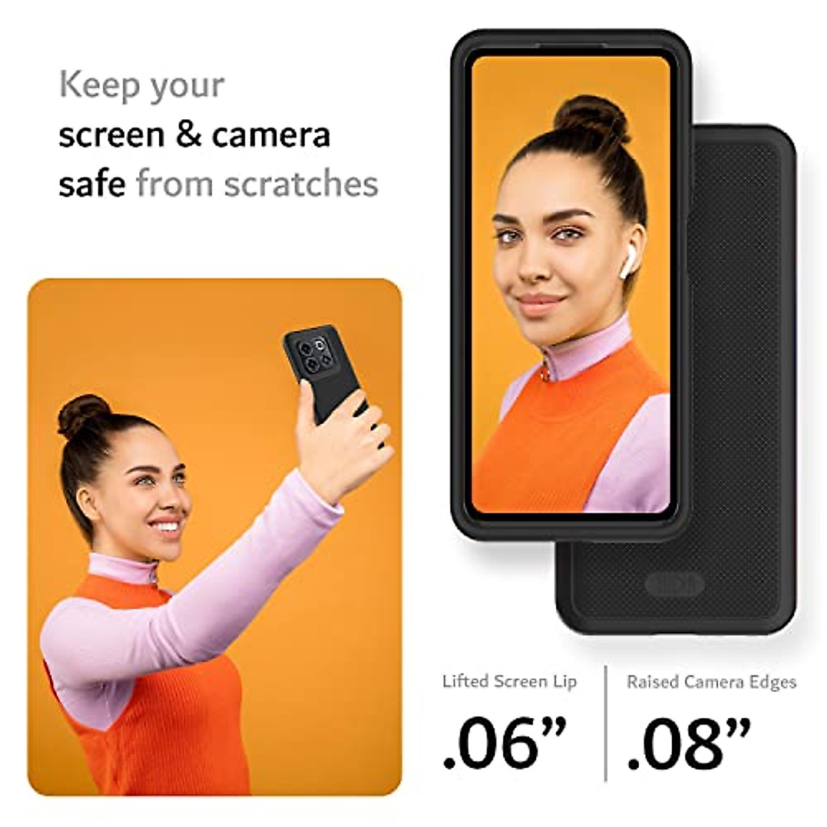 TUDIA DualShield Grip Designed for OnePlus10T Case 5G, [MergeGrip] Shockproof Military Grade Slim Dual Layer Protection for OnePlus 10T 5G Case (Matte Black)