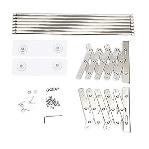 Headery Foldable Stainless Steel Wall Drying Rack Clothing for Laundry,Multifunctional Shelf Towel Storage Rack with Accordion Retractable for Laundry/Bathroom (Silver)