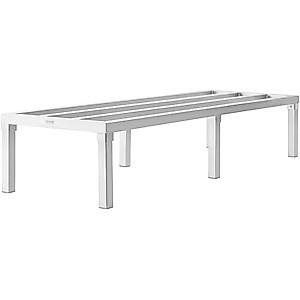 VEVOR Aluminum Dunnage Rack, 60” x 20” Commercial Food Floor Rack, 12” Off The Floor, 1800 lbs Capacity All-Welded Aluminum Storage Rack, for Storage in Restaurants, Kitchens, Garages and Vehicles