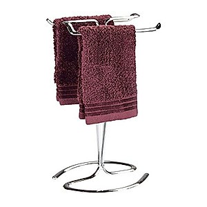 iDesign Metal Hand Towel Rack, The Axis Collection – Holds 2 Hand Towels, 7.75” x 6.25” x 13.5”, Chrome