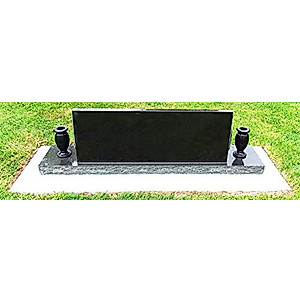 OPTIMUM Memorial Cemetery Flower Vase - Plastic (Black Stone) with Metal Ground Spike, Grave Marker, Decorations for Gravesite, Headstone Flowers Holder, Garden Lawn & Yard