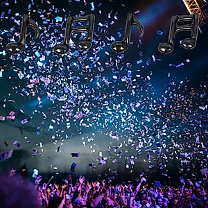 Kawailay 20 Pcs Music Note Foil Mylar Balloons Music Themed Balloons Music Birthday Party Balloons for Birthday Dance Wedding Anniversary Graduation Baby Shower Party Decoration - Black