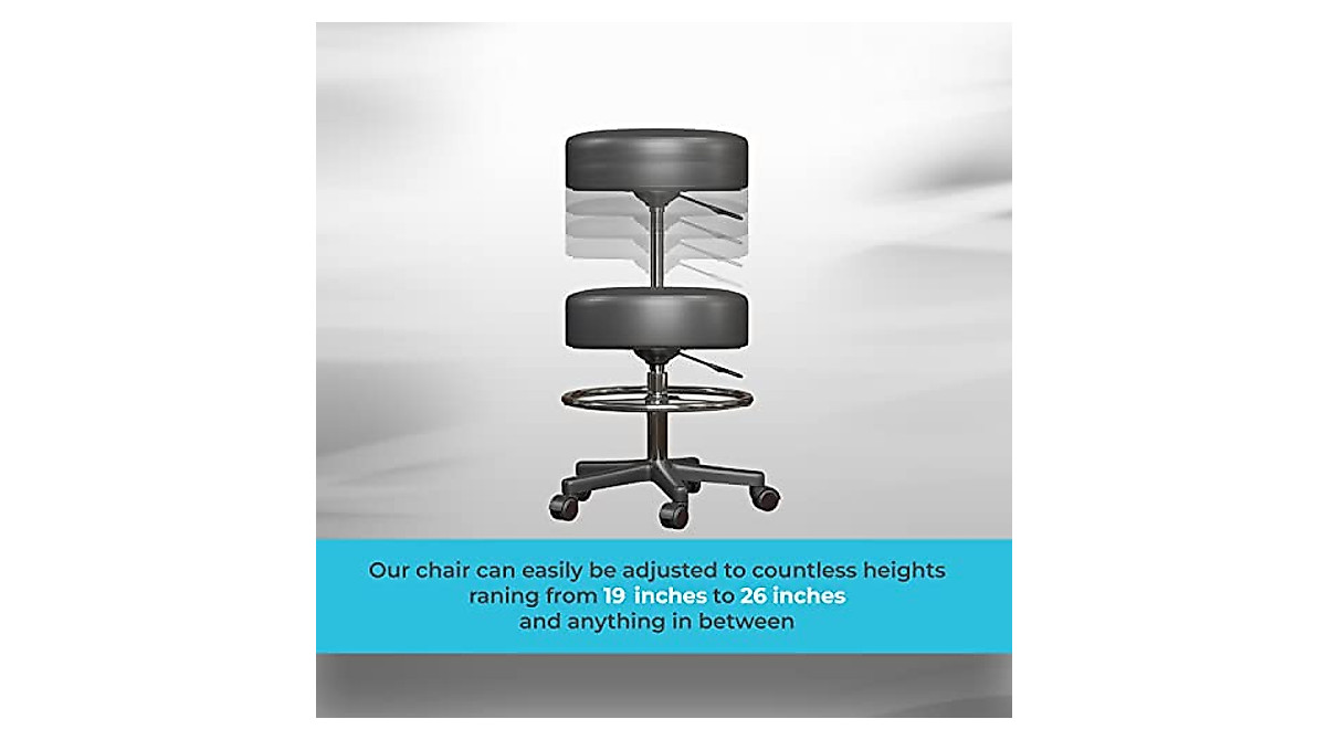 Ergonomic Rolling Stool - Adjustable Comfort for Professionals