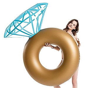 Jasonwell Inflatable Diamond Ring Pool Float - Engagement Ring Bachelorette Party Float Stagette Decorations Swimming Tube Floaty Outdoor Water Lounge Floats for Adults