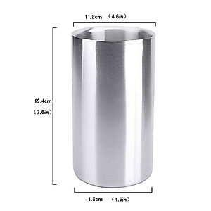 Ice Bucket Thickened Stainless Steel Ice Bucket Portable Ice Bucket Hotel Bucket Champagne Bucket Drink Bucket Party Activities and Camping Tableware Drinks Cooler/Beer Bucket