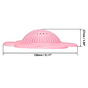 uxcell Kitchen Sink Strainer, Silicone Sink Disposal Stopper Flexible Drain Sieve Hair Catcher Pink 2pcs