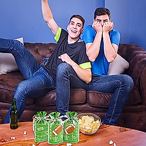 GITMIWS 40Pcs Football Goodie Party Favors Bags- 9'' Football Drawstring Plastic Goody Treat Bags for Boys Kids Birthday Theme Party Supplies Decorations (2 styles, Green)