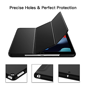 JETech Case for iPad 10.2-Inch (9th/8th/7th Generation, 2021/2020/2019), Protective Hard Back Shell Soft-Touch Tablet Stand Cover, Auto Wake/Sleep (Black)