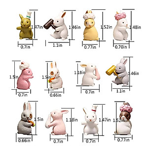 Hvogvok Rabbit Doll, Rabbit Toy, Rabbit Character Set, Fairy Tale Garden Decoration, Cake Topper Decoration/12-Piece Set